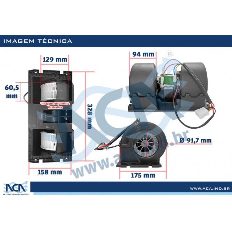 MOTOR CXA COM CARACOL C/RESISTENCIA VOLVO FH 2008/2014 OEM 3090909 OEM ...